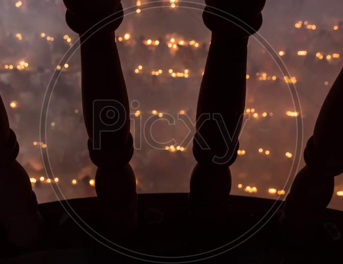 Image of Thousands Of Hindu Devotees Sits With Candle (Prodip) For ...
