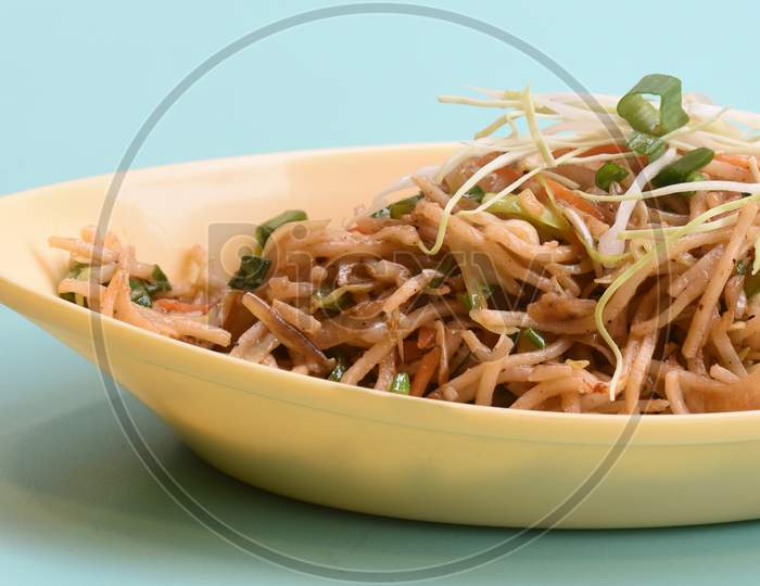 Image of Vegetable Hakka Noodles Or Manchurian Hakka Or Schezwan ...