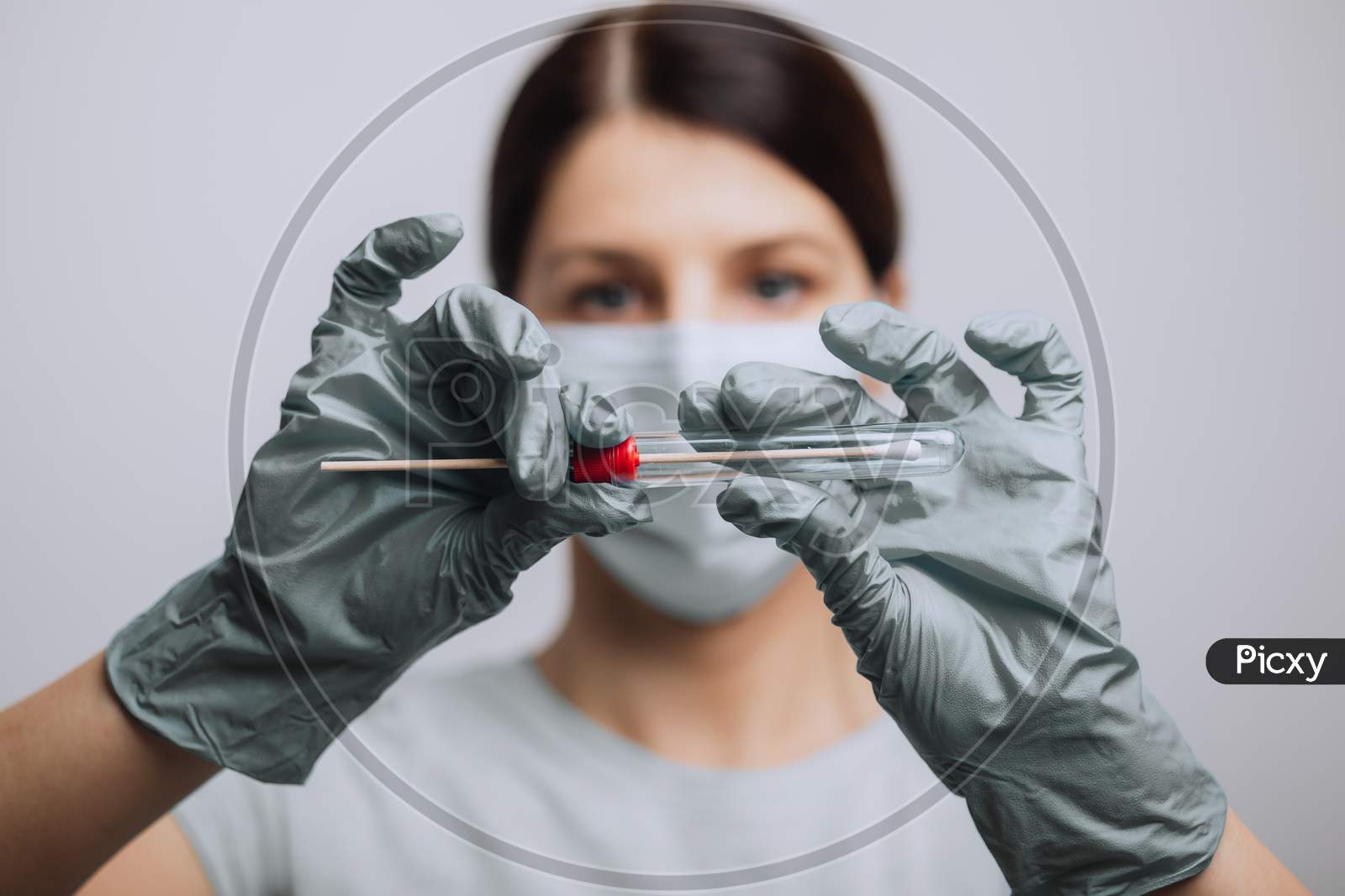 Image of Medical Healthcare Nurse Holding Coronavirus Covid-19 Swab ...