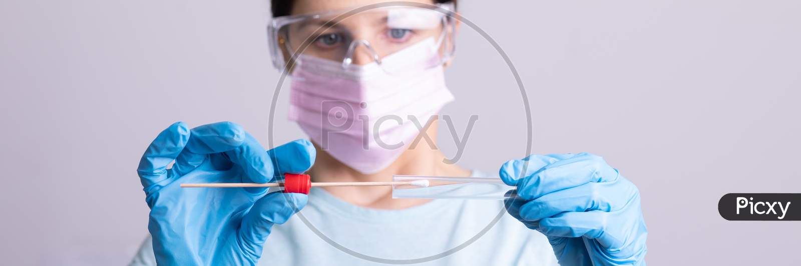 Image of Doctor Holding Test Kit For Pcr Testing Virus Covid19 ...