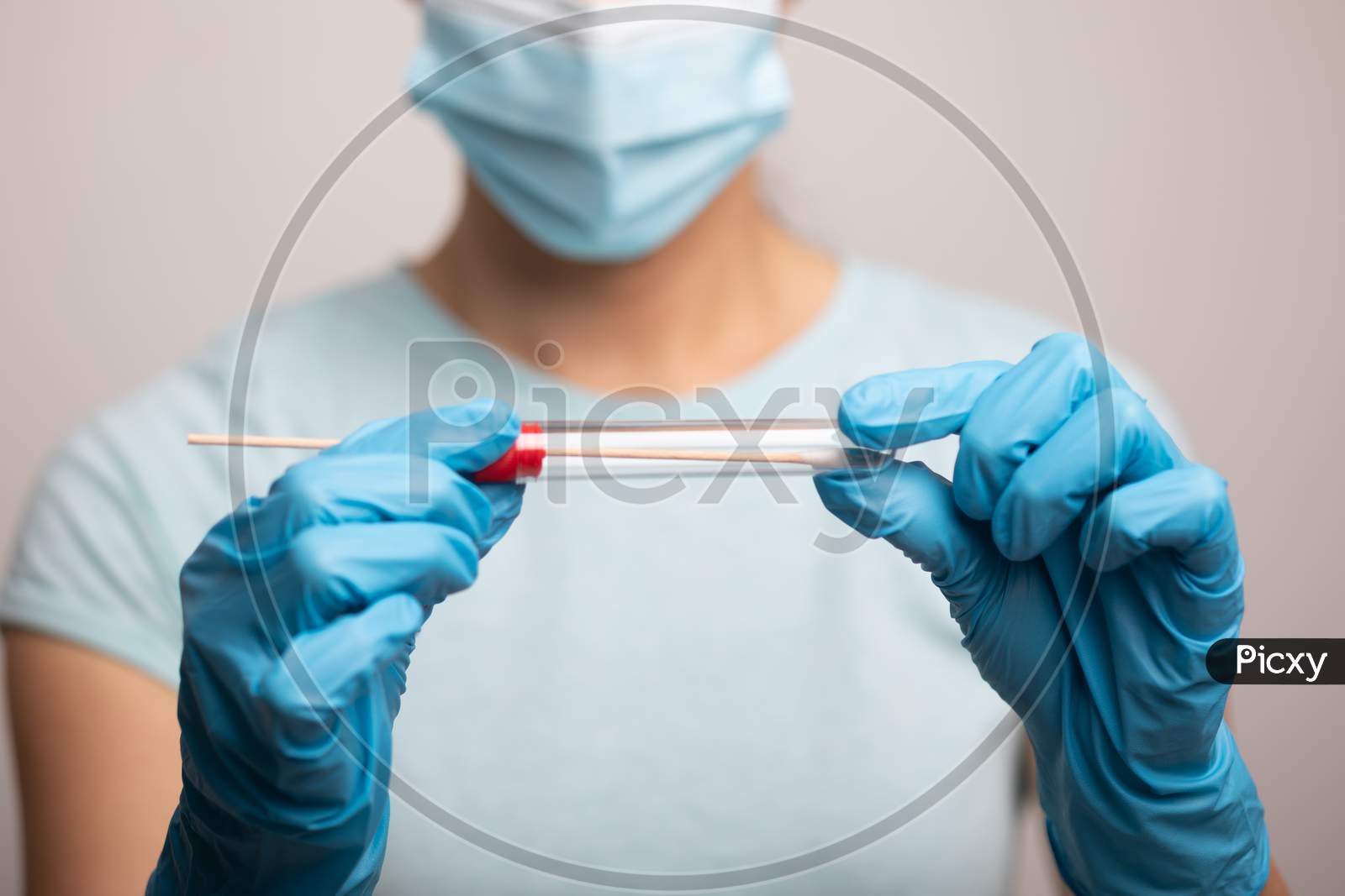 Image of Medical Healthcare Nurse Holding Coronavirus Covid-19 Swab ...