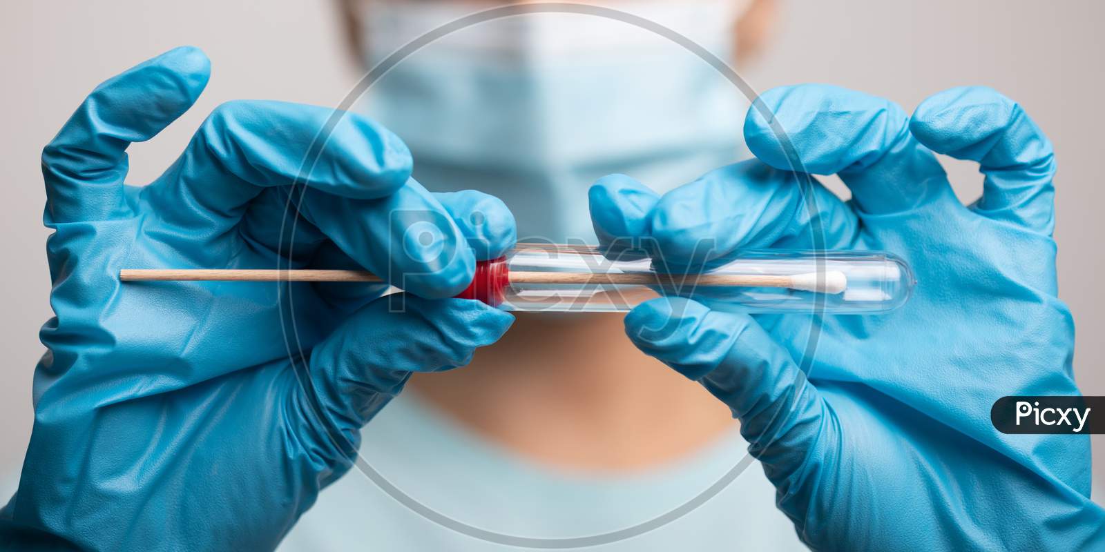 Image of Medical Healthcare Nurse Holding Coronavirus Covid-19 Swab ...