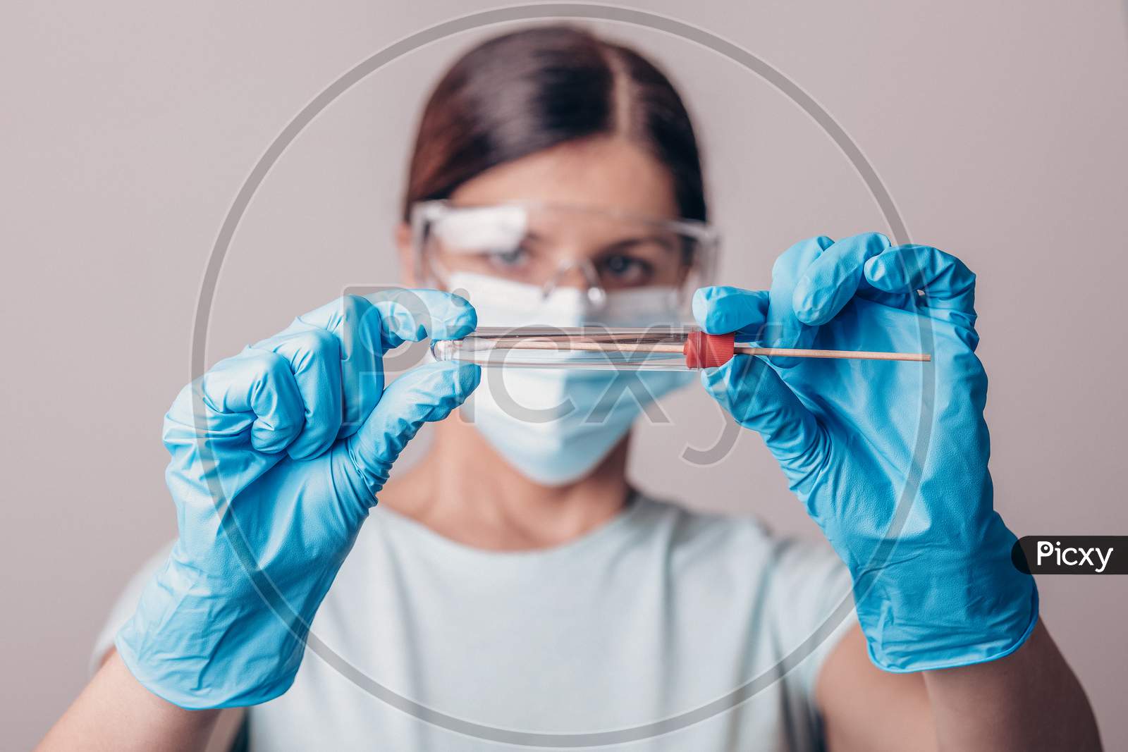 Image of Specialist Holding Test Kit For Pcr Testing Virus Covid19 ...