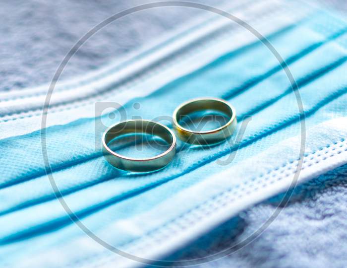 Image of Wedding Rings With Face Mask Corona Facemasks-ZK345518-Picxy
