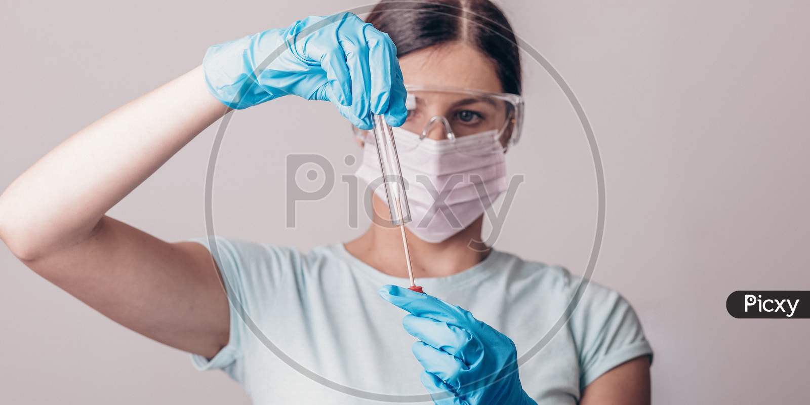 Image of Lab Technician Holding Test Kit For Pcr Testing Virus Covid19 ...