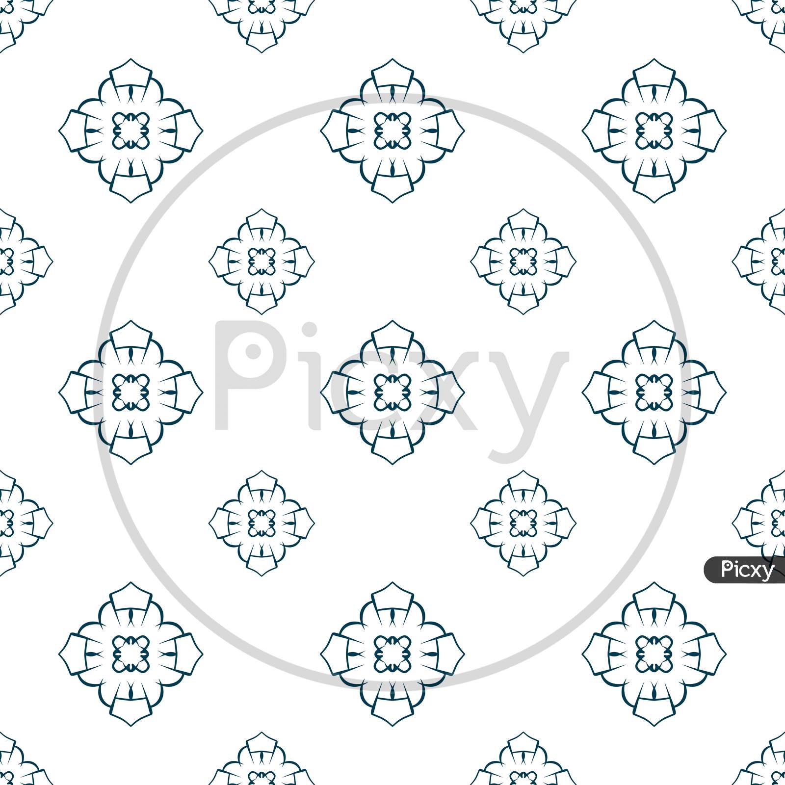 Image of Monochrome Textile Repeat Pattern, Seamless Vector Repeat ...