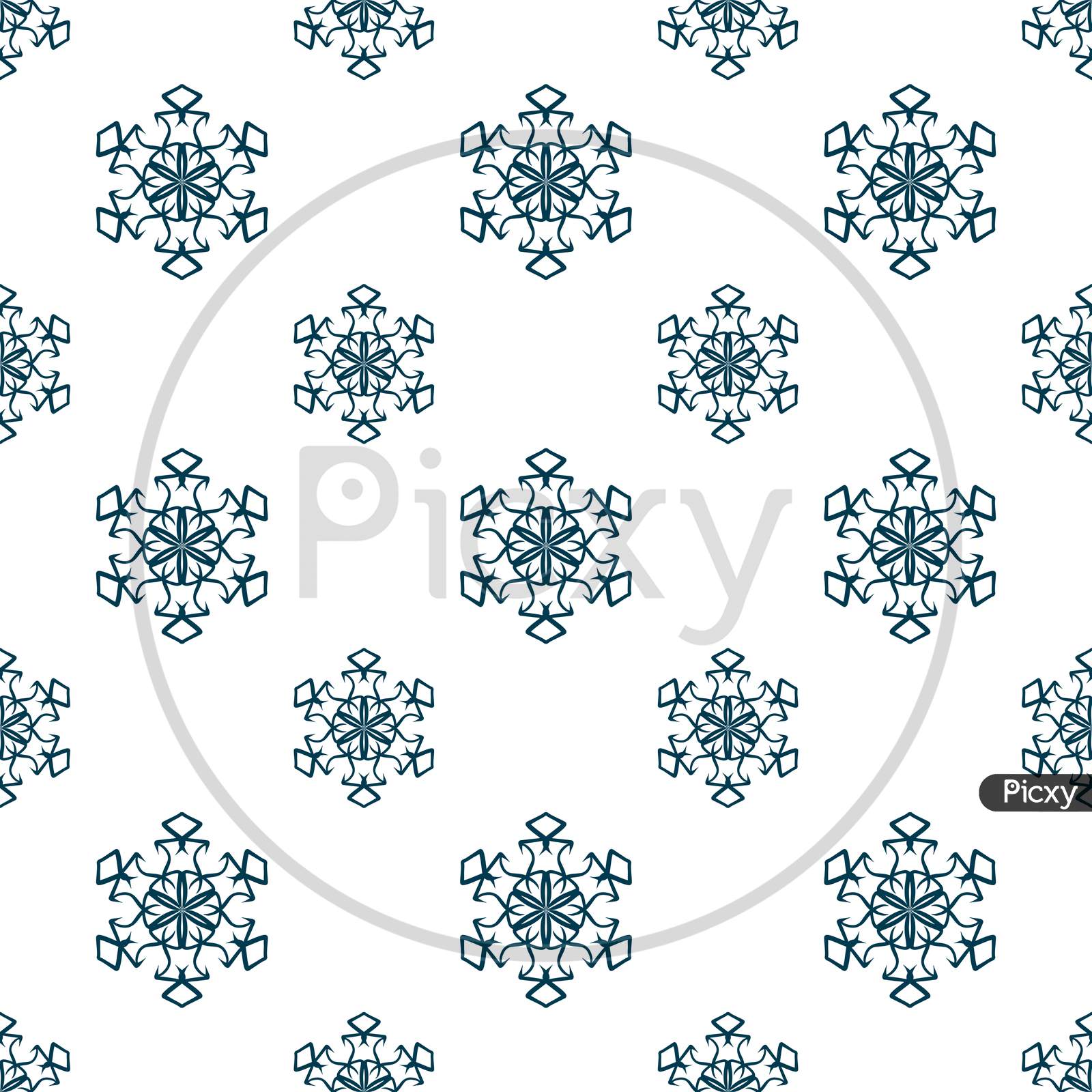 Image of Monochrome Textile Repeat Pattern, Seamless Vector Repeat ...