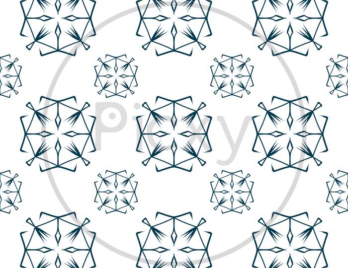 Image of Single Color Hand-Drawn Textile Repeat Pattern, Seamless ...