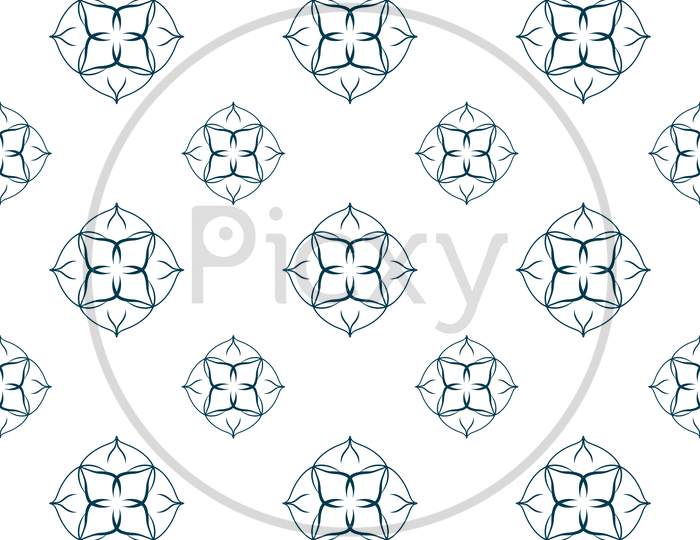 Image of Monochrome Textile Repeat Pattern, Seamless Vector Repeat ...