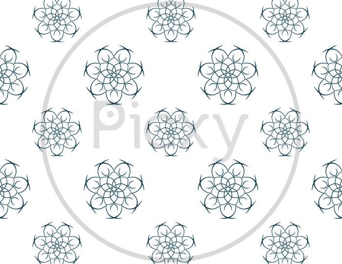 Image of Single Color Hand-Drawn Textile Repeat Pattern, Seamless ...
