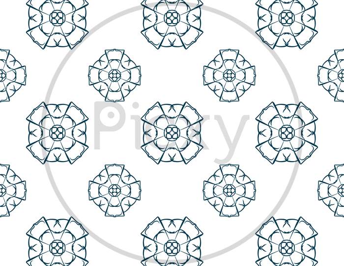 Image of Monochrome Textile Repeat Pattern, Seamless Vector Repeat ...