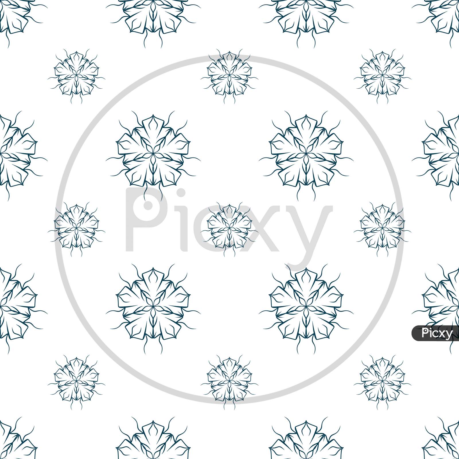 Image of Monochrome Textile Repeat Pattern, Seamless Vector Repeat ...