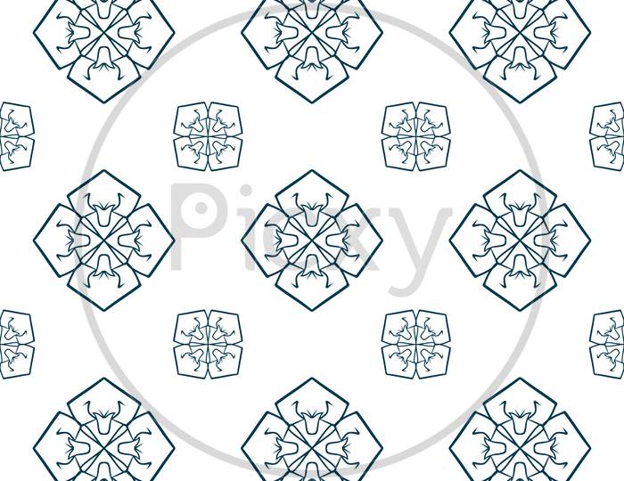 Image of Monochrome Textile Repeat Pattern, Seamless Vector Repeat ...