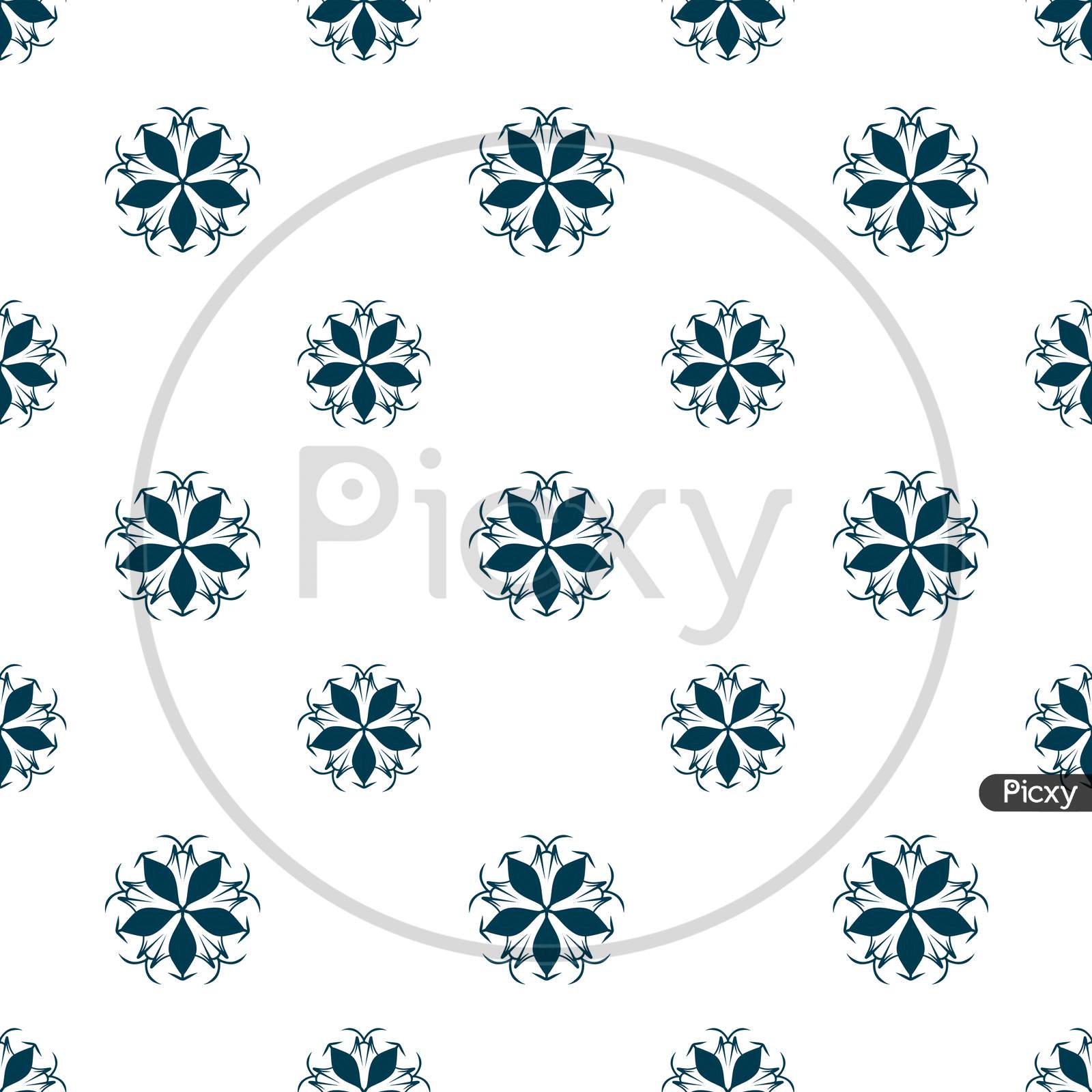 Image of Monochrome Textile Repeat Pattern, Seamless Vector Repeat ...