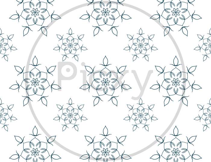 Image of Single Color Hand-Drawn Textile Repeat Pattern, Seamless ...