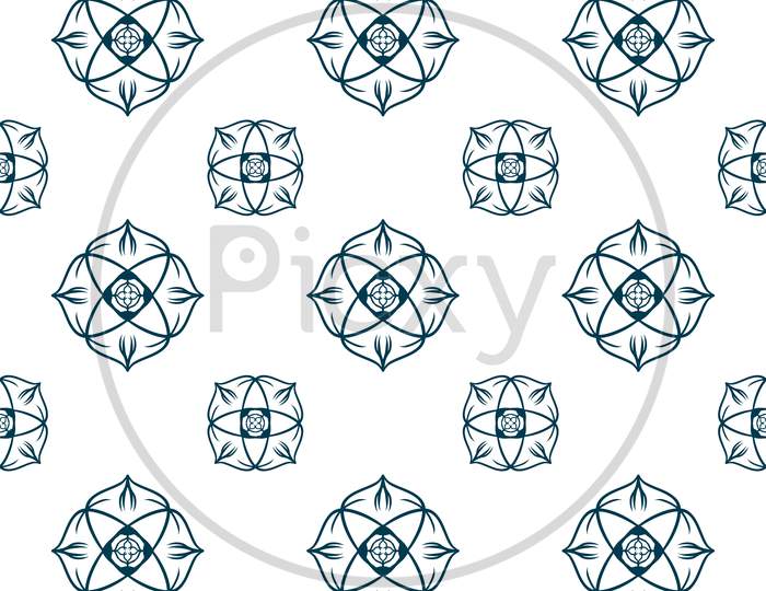 Image of Monochrome Textile Repeat Pattern, Seamless Vector Repeat ...