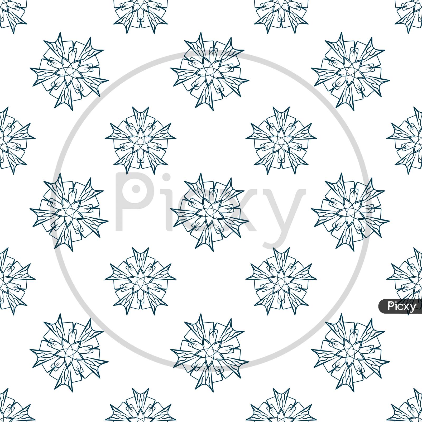 Image of Monochrome Textile Repeat Pattern, Seamless Vector Repeat ...