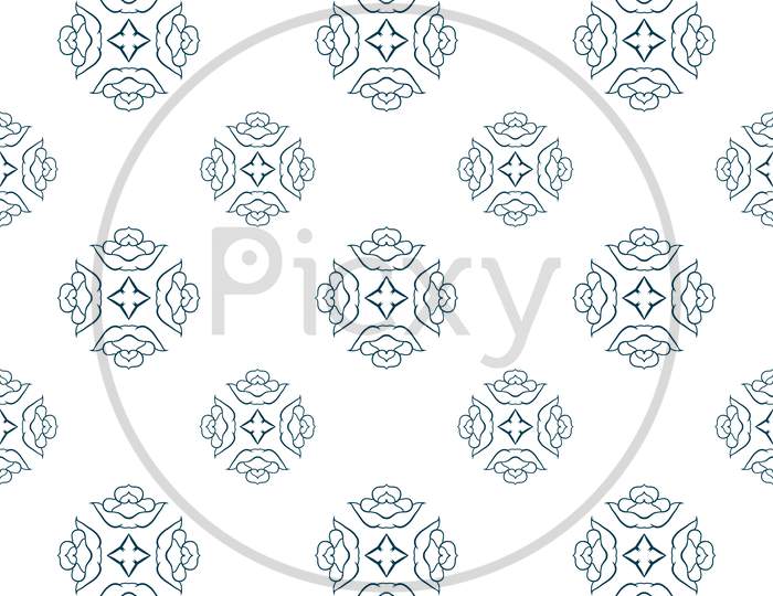 Image of Monochrome Textile Repeat Pattern, Seamless Vector Repeat ...