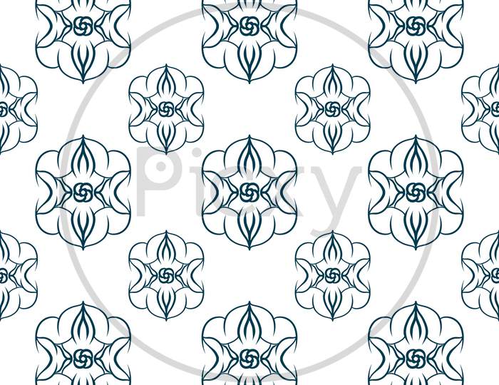 Image of Single Color Hand Drawn Textile Repeat Pattern, Seamless ...