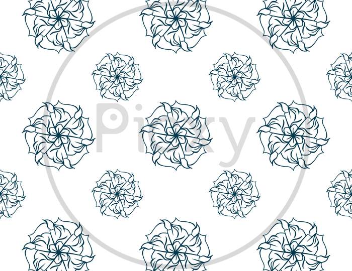 Image of Monochrome Textile Repeat Pattern, Seamless Vector Repeat ...