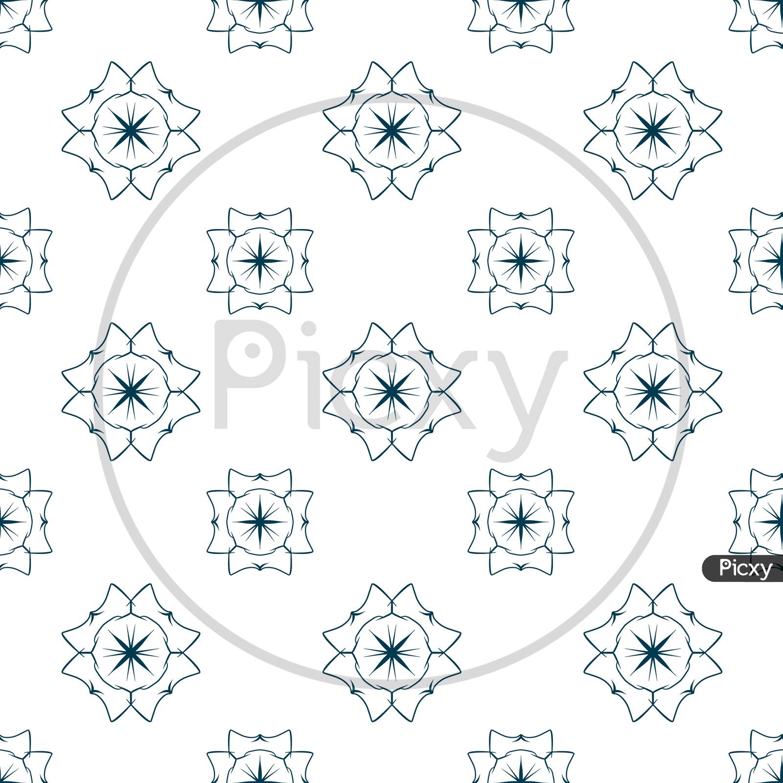 Image of Monochrome Textile Repeat Pattern, Seamless Vector Repeat ...