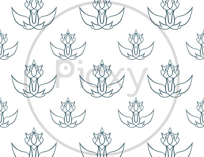 Image of Monochrome Textile Repeat Pattern, Seamless Vector Repeat ...