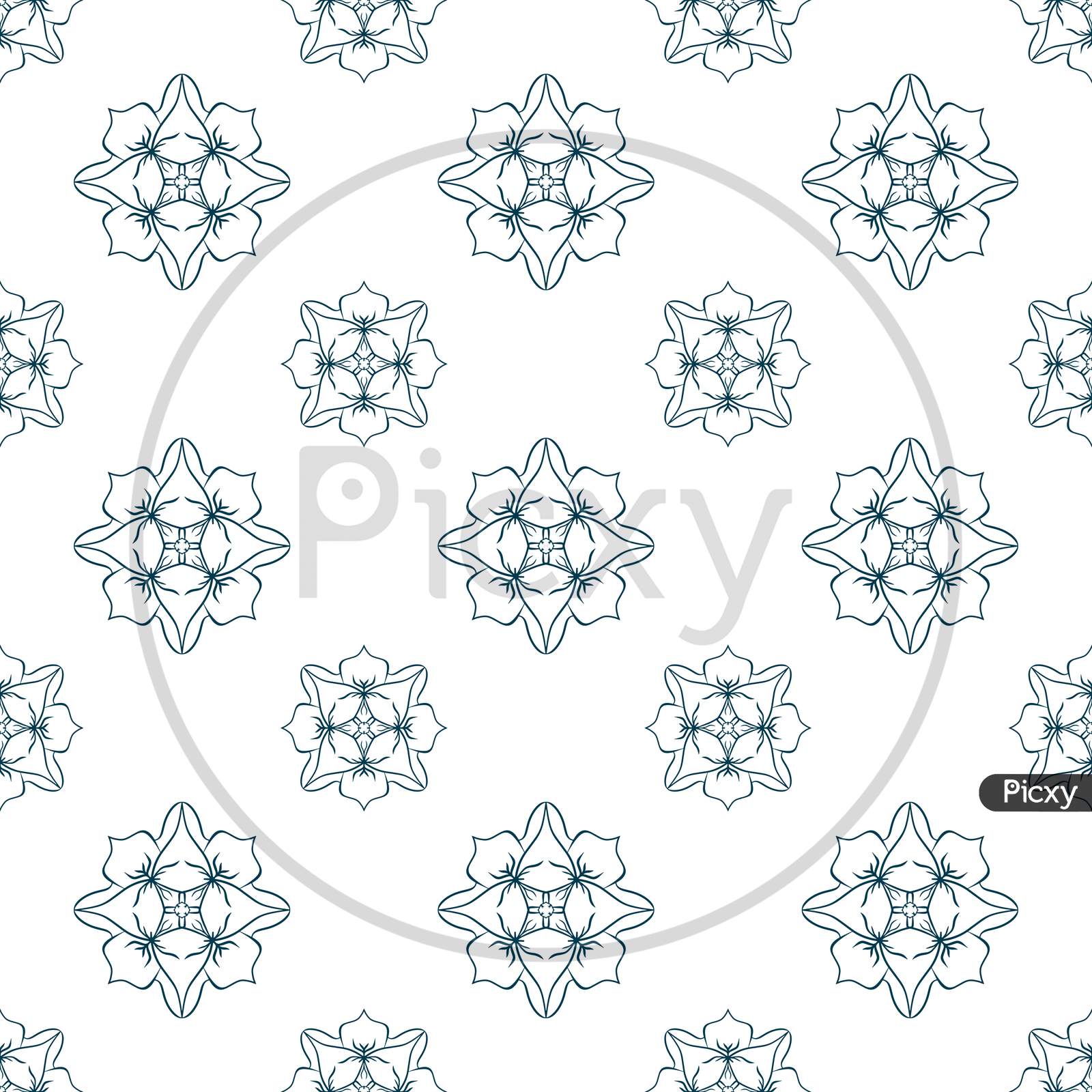Image of Monochrome Textile Repeat Pattern, Seamless Vector Repeat ...