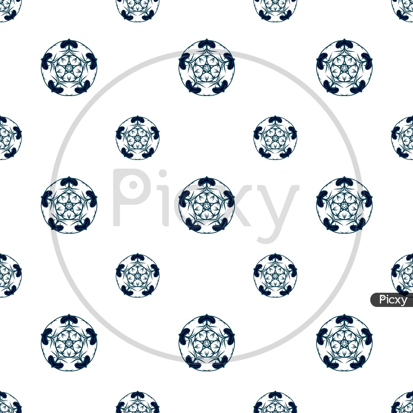 Image of Monochrome Textile Repeat Pattern, Seamless Vector Repeat ...