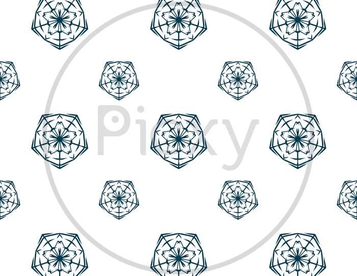 Image of Monochrome Textile Repeat Pattern, Seamless Vector Repeat ...