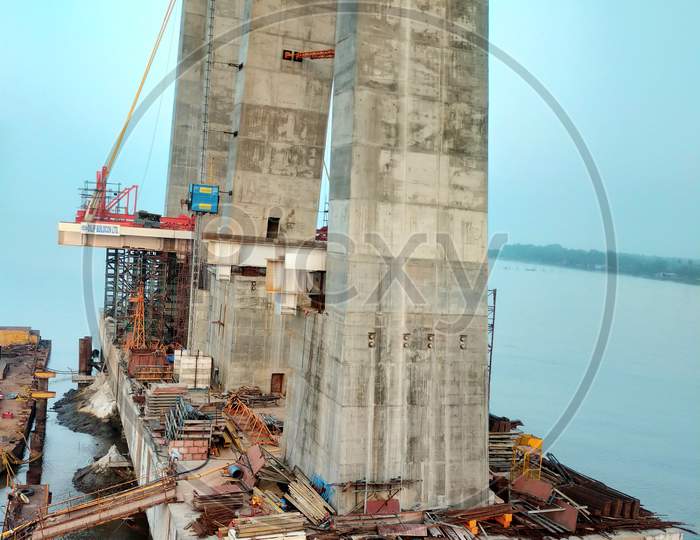 Image of New Zuari Bridge - Manohar Setu construction in Goa-SN834101-Picxy