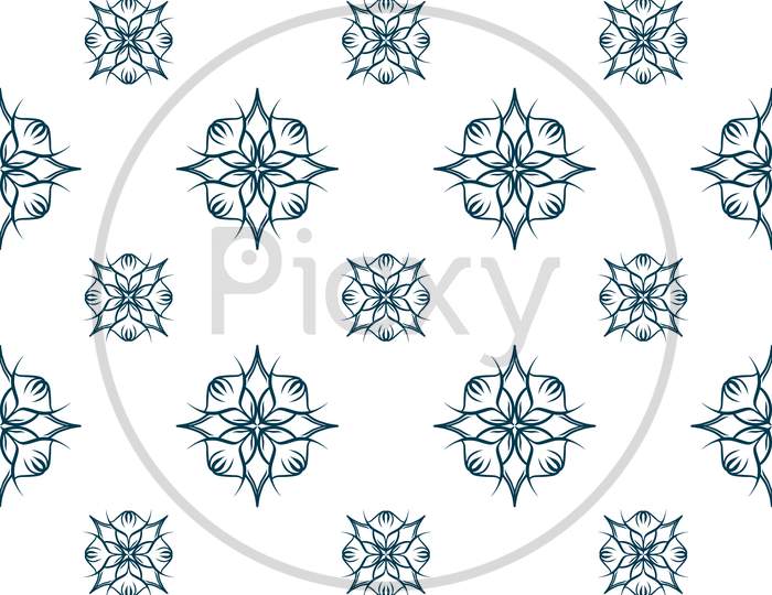 Image of Monochrome Textile Repeat Pattern, Seamless Vector Repeat ...