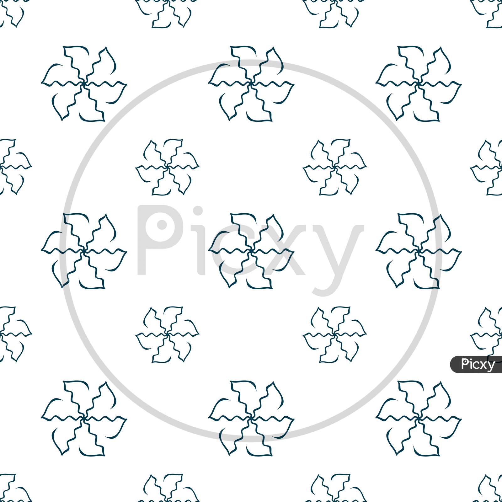 Image of Single Color Hand Drawn Textile Repeat Pattern, Seamless ...