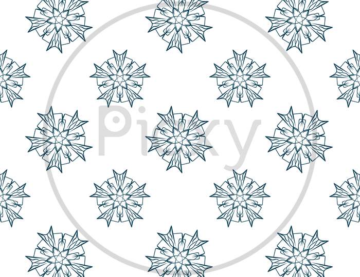 Image of Monochrome Textile Repeat Pattern, Seamless Vector Repeat ...