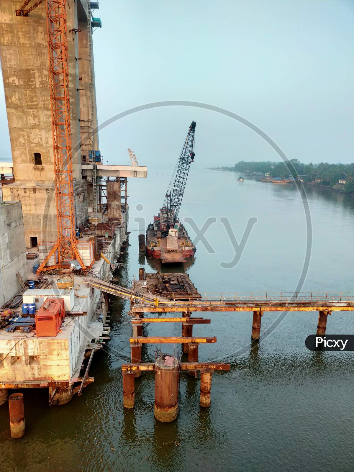 Image of New Zuari Bridge - Manohar Setu construction in Goa-SN834101-Picxy