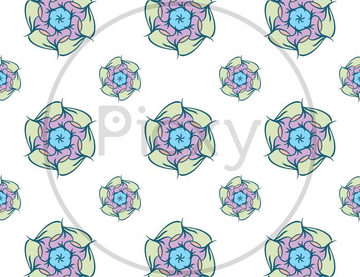 Image of Hand-Drawn Multicolor Repeat Pattern On Transparent Background ...