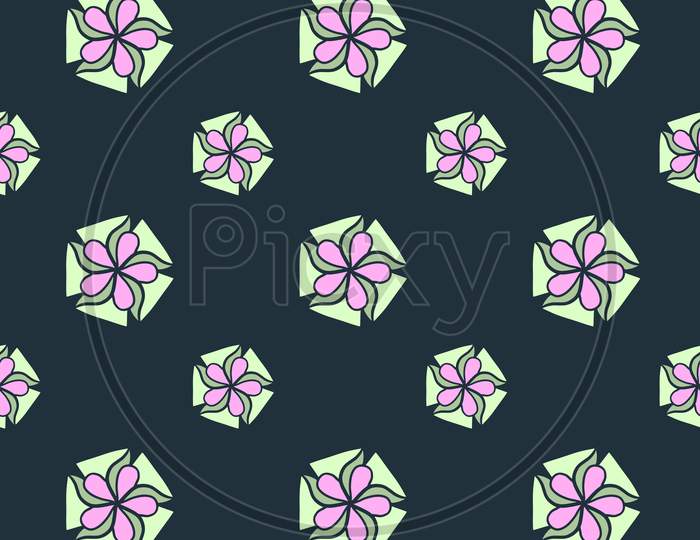 Image of Hand Drawn Multicolor Repeat Pattern On Transparent Background ...