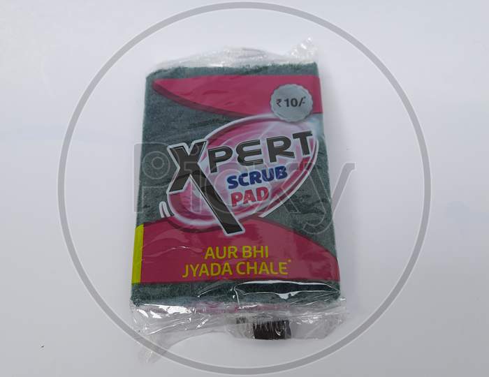 Image of Closeup of packed XPERT Utensil Cleaner Bar and Scrubber Pad ...
