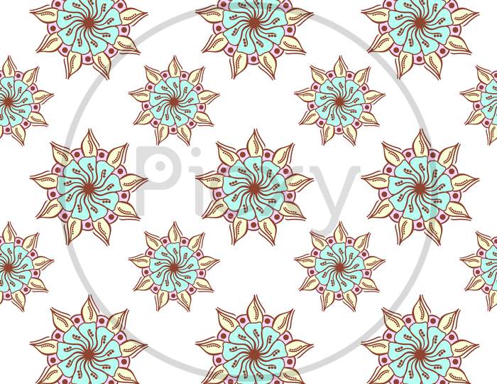 Image of Hand Drawn Multicolor Repeat Pattern On Transparent Background ...