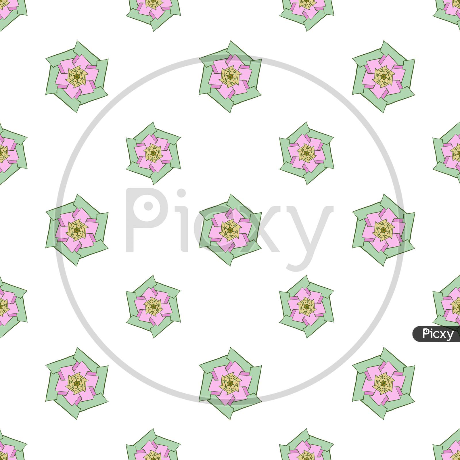 Image of Hand Drawn Multicolor Repeat Pattern On Transparent Background ...