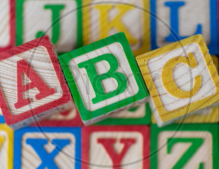 Image of Abc Wooden Block In A Row-QX809518-Picxy