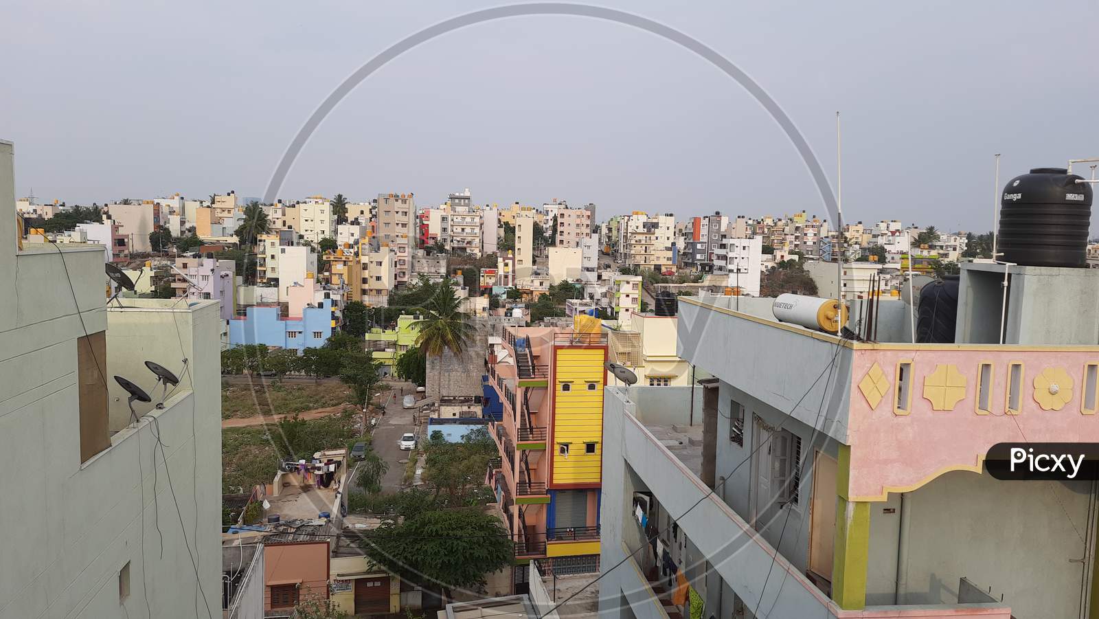 Image of Closeup Of Beautiful Day Bangalore Cityscape And Downtown ...