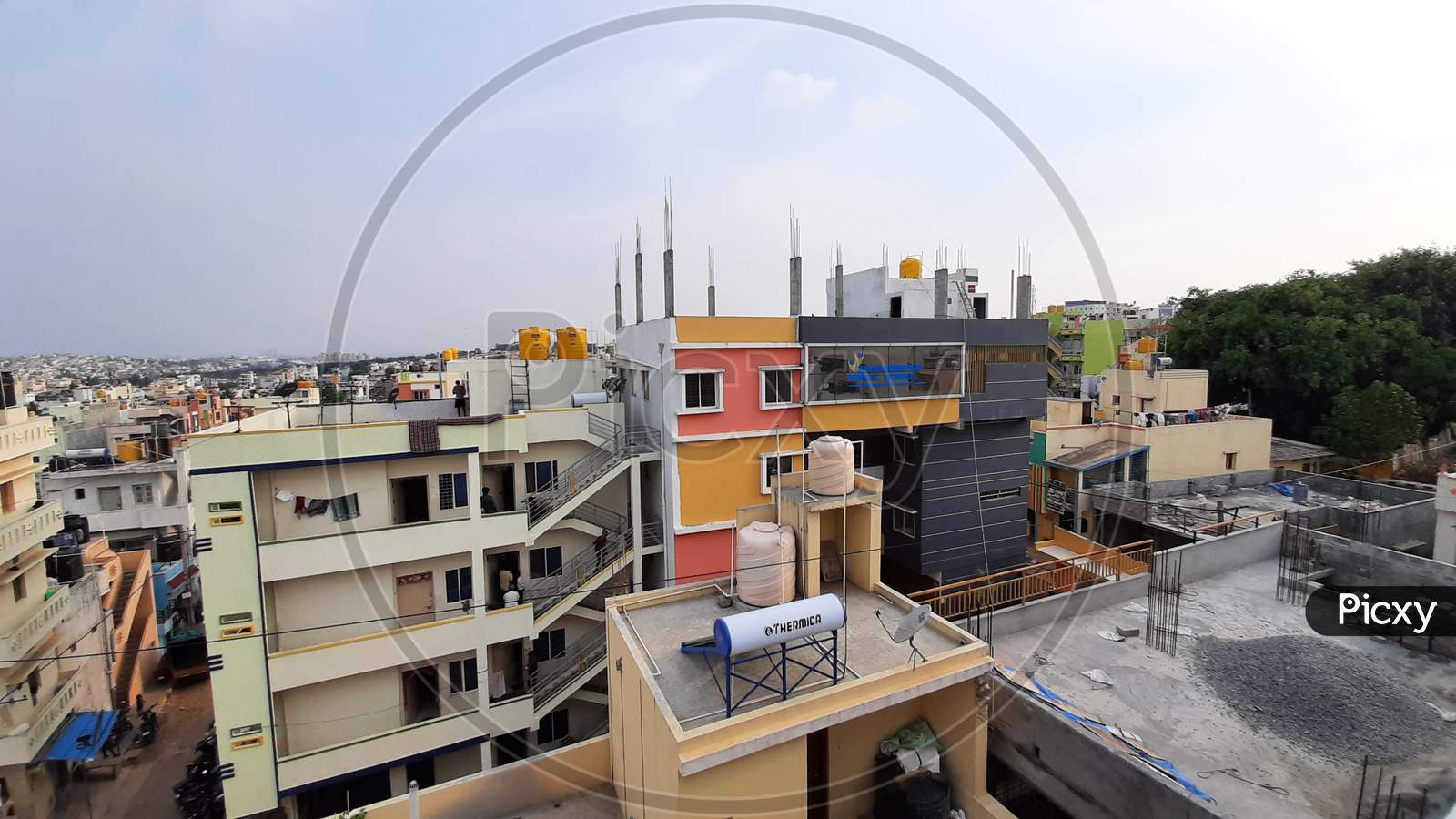 Image of Closeup Of Beautiful Day Bangalore Cityscape And Downtown ...