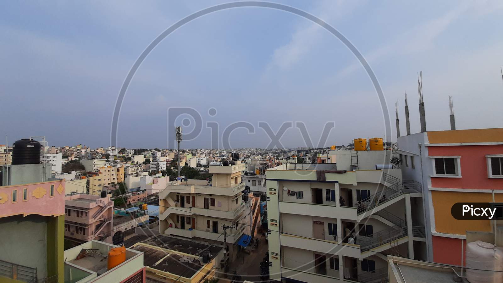 Image of Closeup Of Beautiful Day Bangalore Cityscape And Downtown ...
