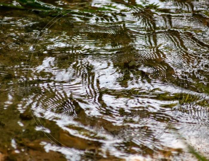 Image of Silky ripples in water of a crystal clear water creek as ...