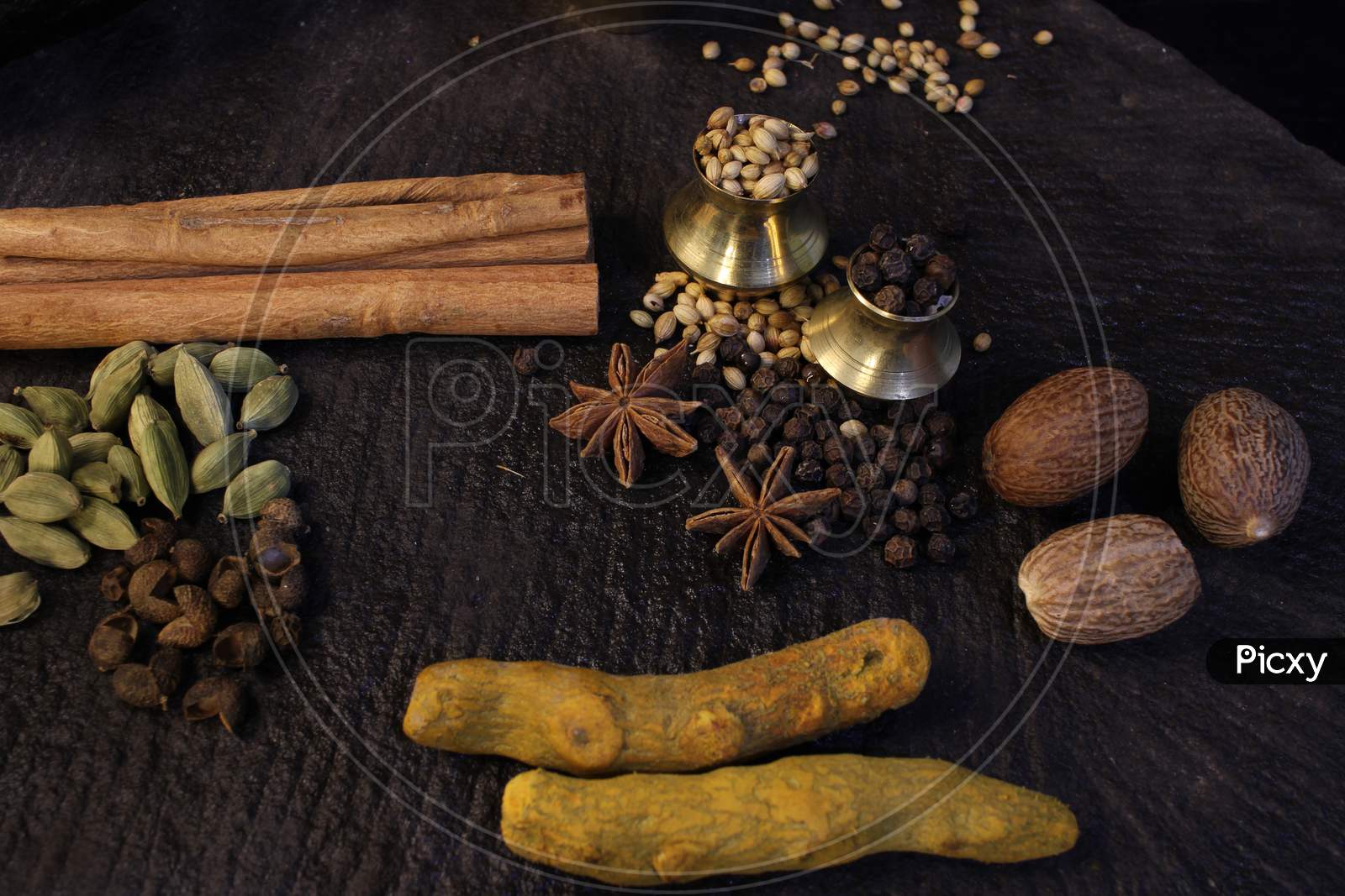 Image of background, brown, food, healthy, ingredient, spices, spices ...