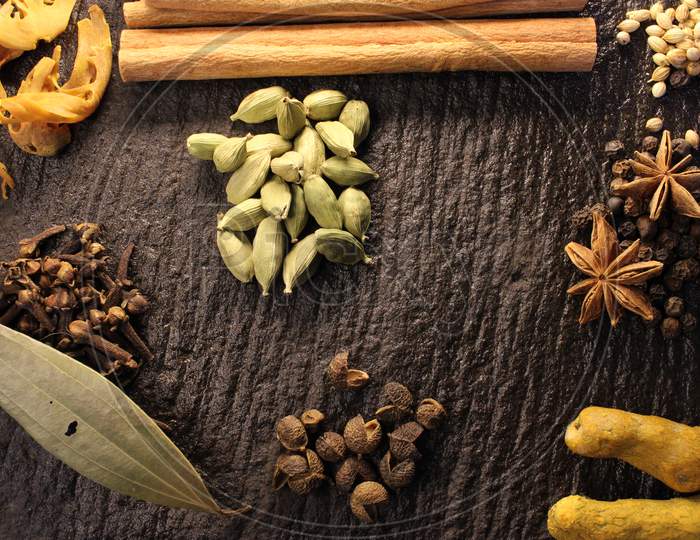 Image of background, brown, food, healthy, ingredient, spices, spices ...