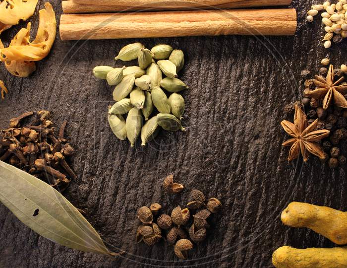Image of background, brown, food, healthy, ingredient, spices, spices ...