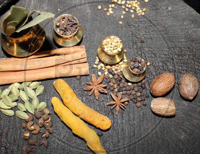 Image of Most common and flavourful Indian Spices. Spices used in ...