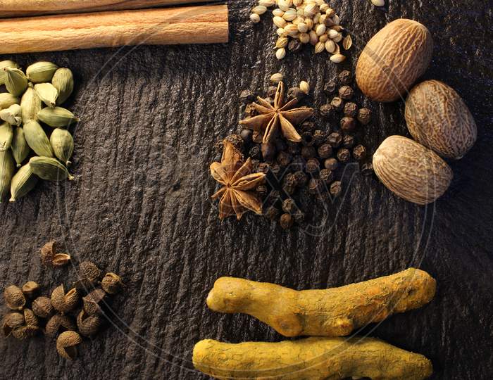 Image of background, brown, food, healthy, ingredient, spices, spices ...