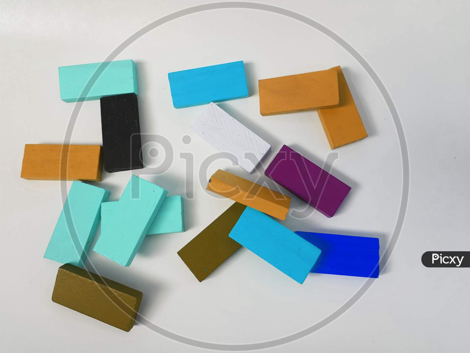 Image of Colorful Or Multicolor Rectangle Shape Wooden Toy Isolated On ...